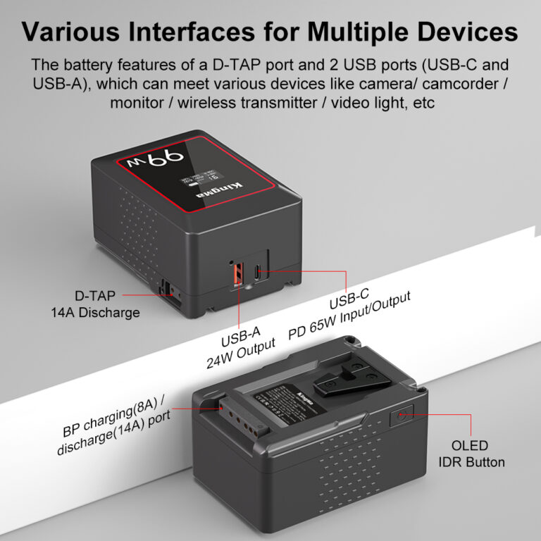 KingMa 99W Mini Size V-Mount Battery with OLED Display – KingMa